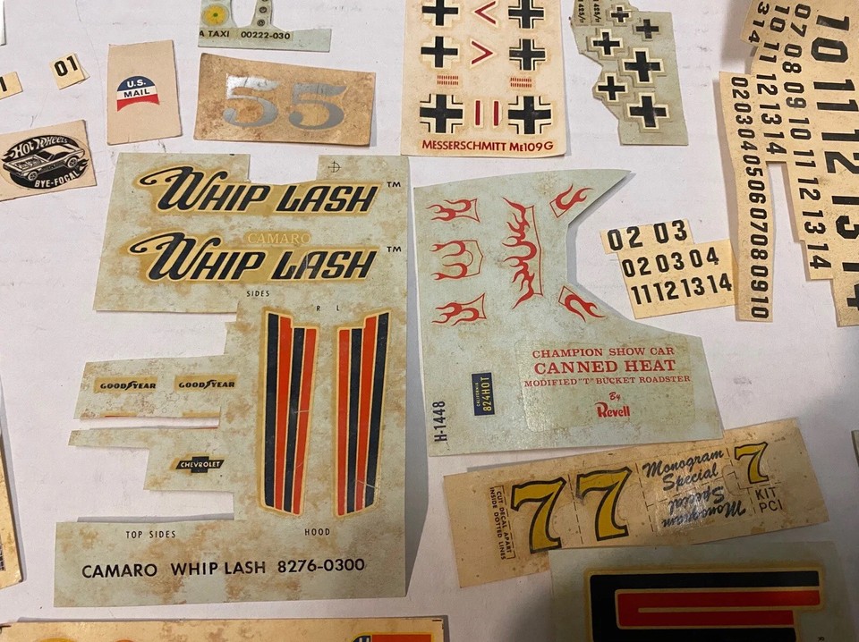 Vintage 1/24 - 1/25 Scale Model Car Stickers/Decals AMT,Camero,Charger ...