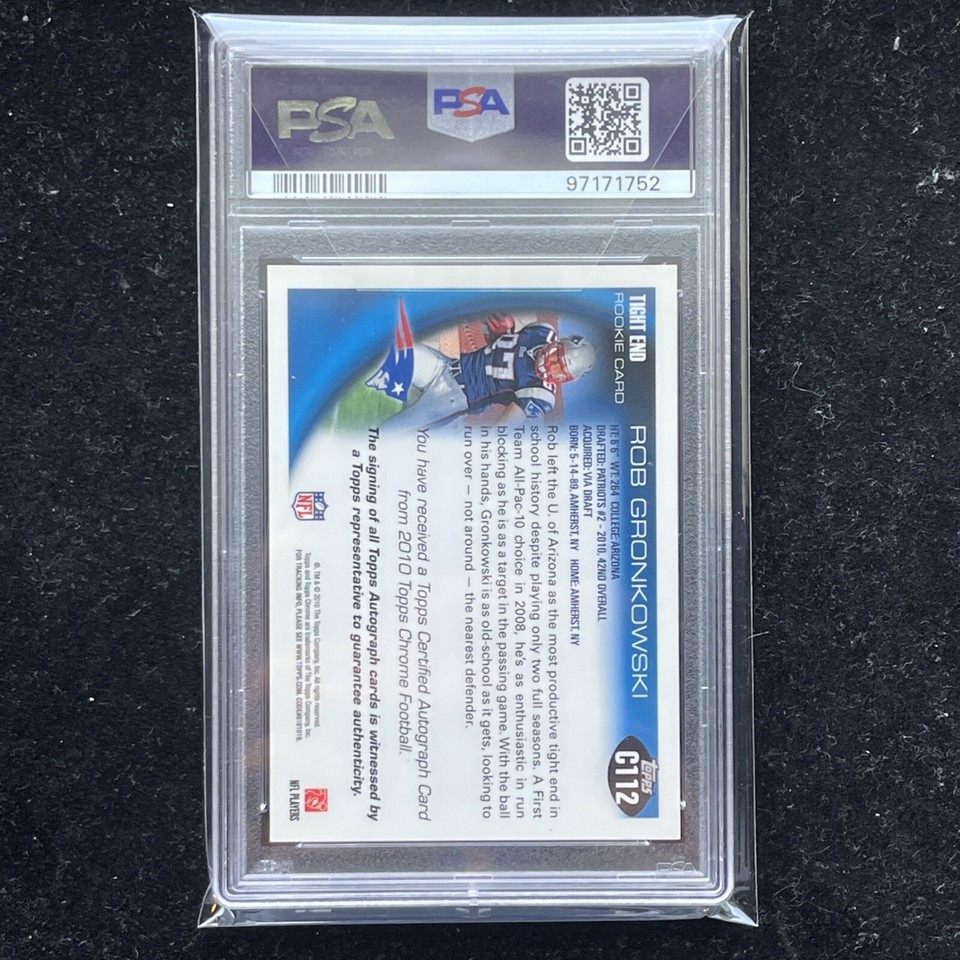 2010 Topps Chrome Rob Gronkowski Running Rookie Card Auto #C112 PSA 10 ...