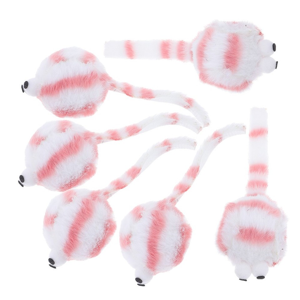 6pcs Cats Mouse Plush Plaything Adorable Catnip Filled Toy Kittens Self ...
