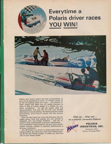 Magazine Ad - 1968 - Polaris Snowmobiles | eBay