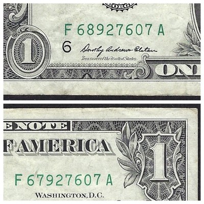 🇺🇸 ERROR 1969 $1 ATLANTA ♚♚ MISMATCHED SERIAL NUMBER ♚♚ HARD TO FIND ...