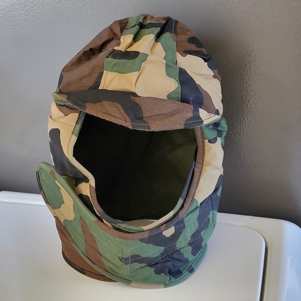 Vintage Military Cold Weather Cap Insulated Helmet Liner Camo Field ...