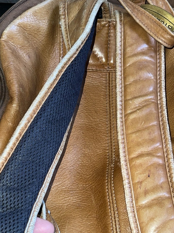 DILANA brown Leather Distressed Backpack Large Many Pockets | eBay