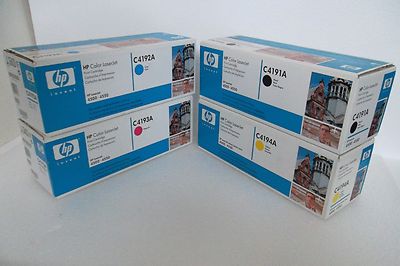 LOT-4 HP Black Cyan Magenta Yellow Toner Cartridges 4500 4550 C4191A ...