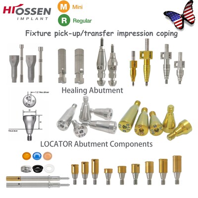 US Fits Osstem Hiossen Dental ET Healing Abutments/Locator Caps M/R ...