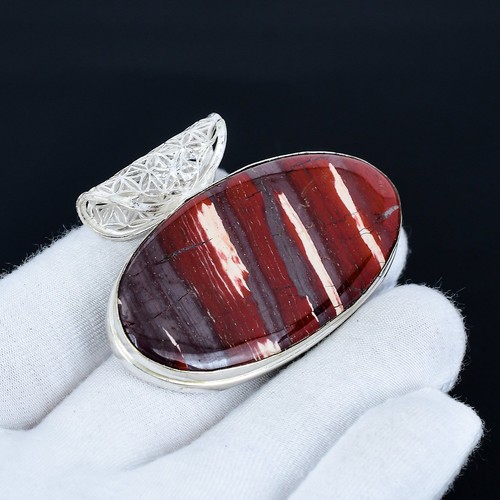 Red Snake Skin Gemstone Handmade 925 Sterling Silver Jewelry Pendant 1. ...