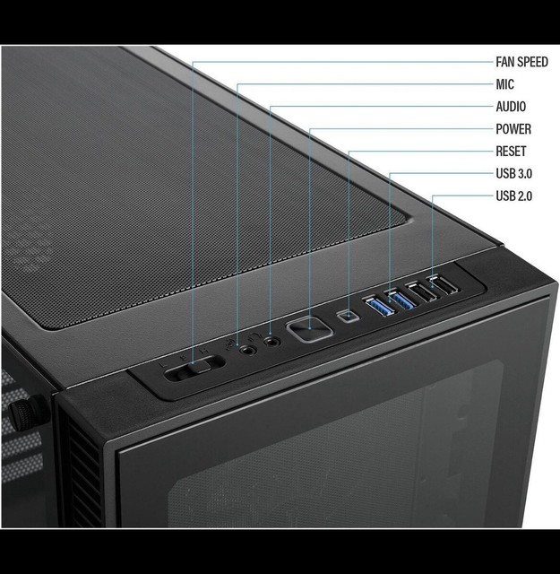 Rosewill ATX Mid Tower Gaming PC Computer Case With Red LED Fans 360mm ...