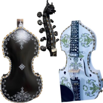 Hardanger fiddle Norwegian fiddle 4/4 violin 4*5 strings ,Rare baroque ...