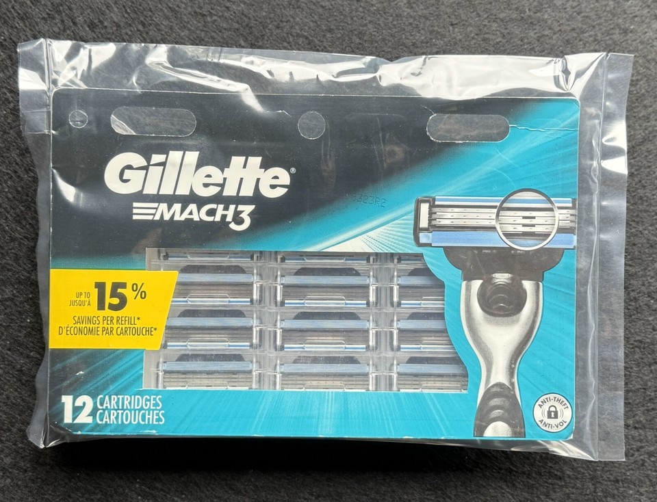 🔥 Gillette Mach3 Razor Blade Refills – 12 Cartridges – Fits All Mach3 ...