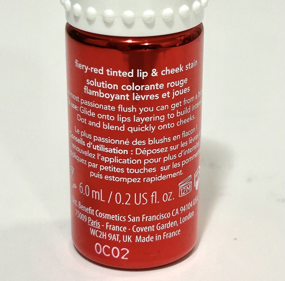 Benefit Love Tint Bright Fiery-Red Tinted Lip & Cheek Stain - 0.2oz/6mL ...