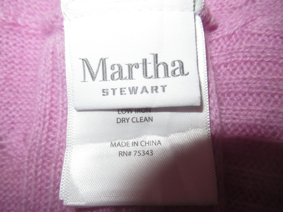 Martha Stewart 100% Cashmere Pink/Purple Knit Infinity Scarf 14 x 26 in ...