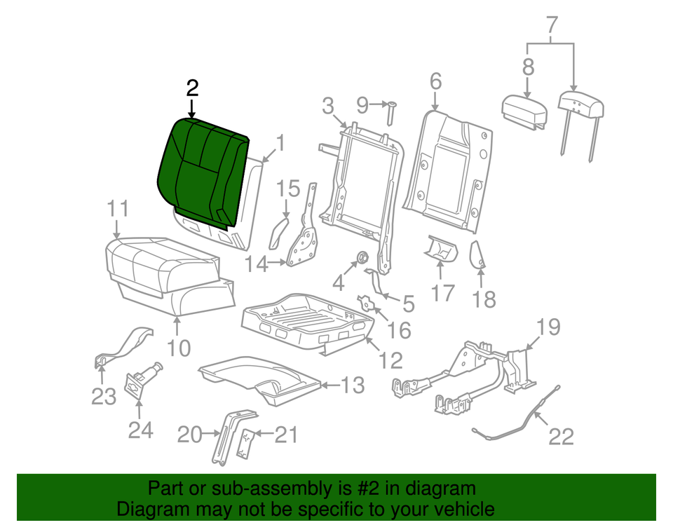 Genuine GM Light Cashmere Rear Passenger Side Seat Back Cover 20904882 ...