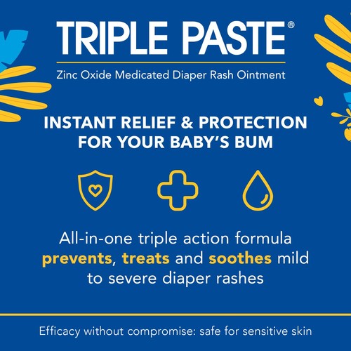 Triple Paste Diaper Rash Cream 2 Ounce Medicated Skin Protectant ...