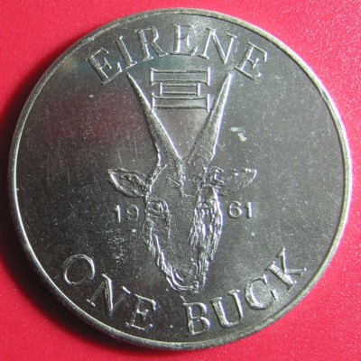 1961 BUCK ISLAND (B.V.I.) ONE 1 BUCK AU/BU GOAT HEAD ISLAND NAUTICAL ...