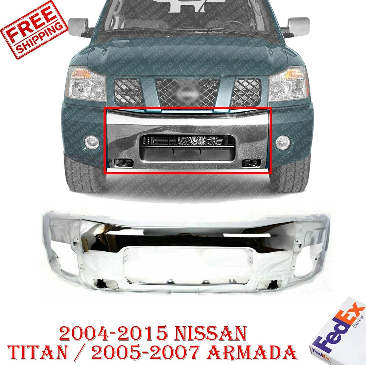 Nissan Titan Chrome Front Bumper