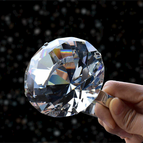 3"/80mm Large Glass Diamond Ring Paperweight Wedding Decoration ...