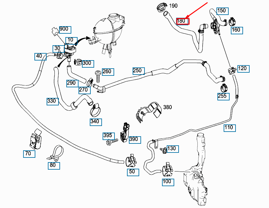 MERCEDES-BENZ C W204 Coolant Cooler Pipe Hose A2048306696 NEW GENUINE ...