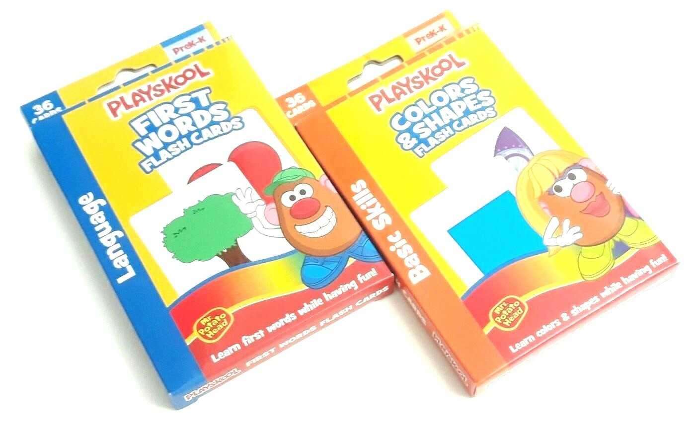 NEW PLAYSKOOL COLORS & SHAPES PLUS FIRST WORDS PREK-K 36 FLASH CARDS ...