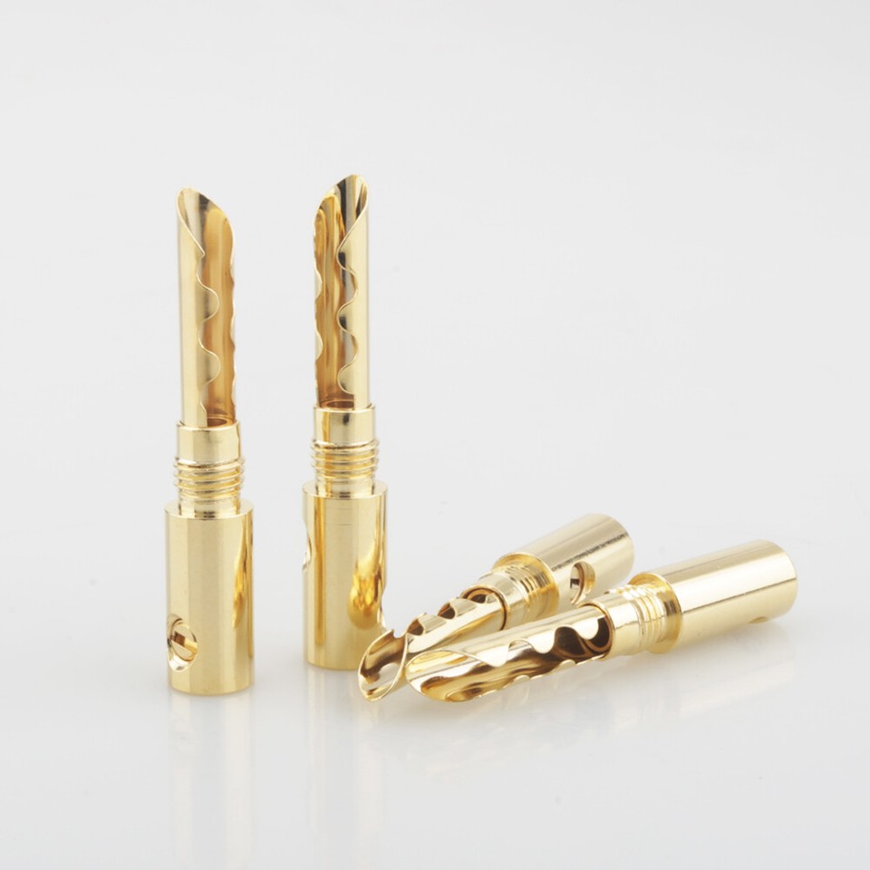 8pcs Gold Plated Copper BFA Banana Plug Male Speaker Connector for HIFI ...