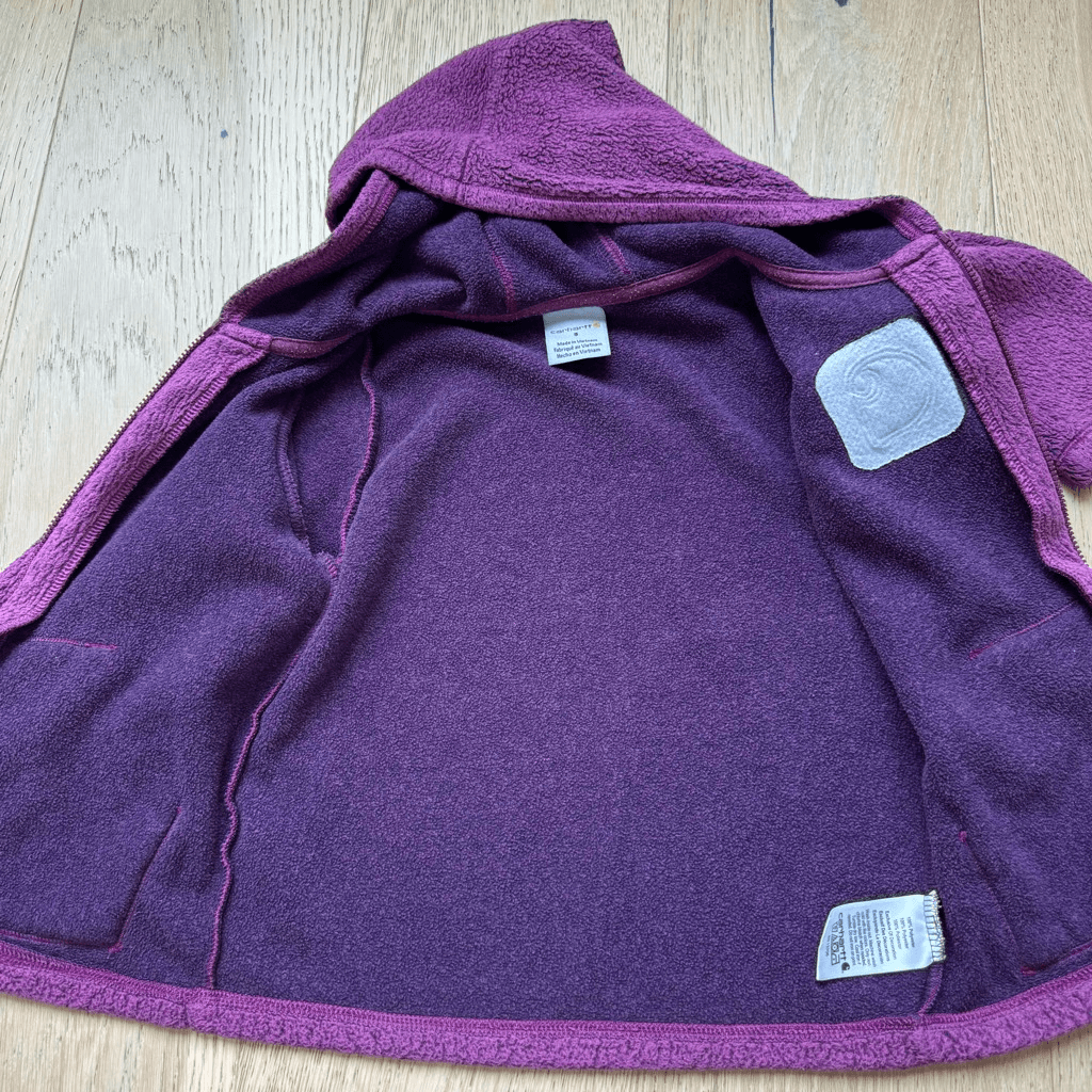 Carhartt Girls Purple Size 5 Years Old Full Zip Fleece Hoodie ...