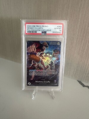 PSA 10 GEM MINT One Piece Promo PSA Magazine Exclusive Monkey D. Luffy ...