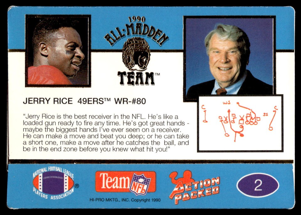 1990 Action Packed All-Madden #2 Jerry Rice Near Mint or Better | eBay