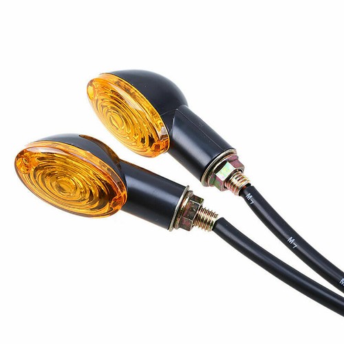 Universal Motor Bike Mini Turn Signal Indicators Amber Blinker Lamp ...