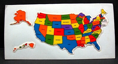United States Colorful Map Puffy Sticker Sheet Old Store Stock | eBay