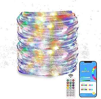 String Lights Outdoor, 32.8ft LED Christmas Lights WS2812 A transparent ...