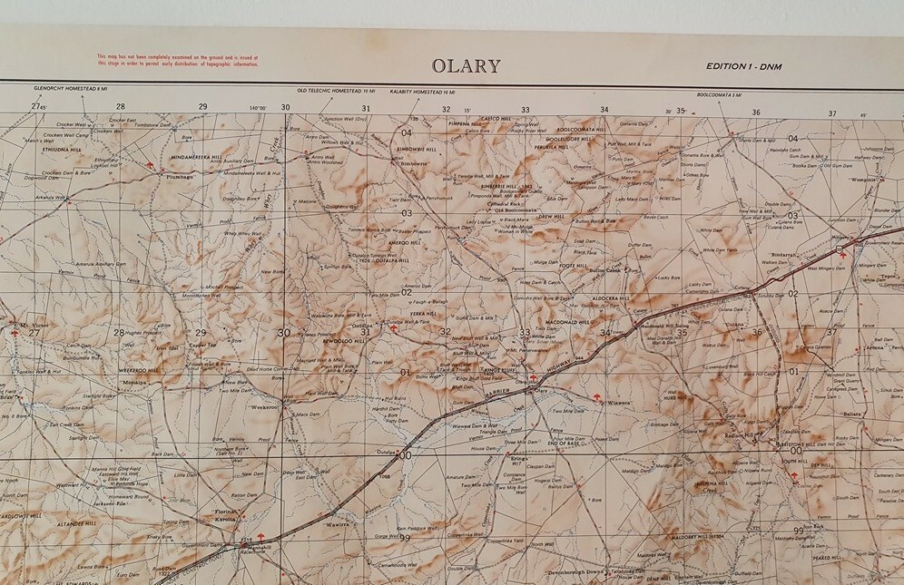 Original Vintage map 1968 Olary SA 1st Ed. SI-54 Series R 502 Mining ...