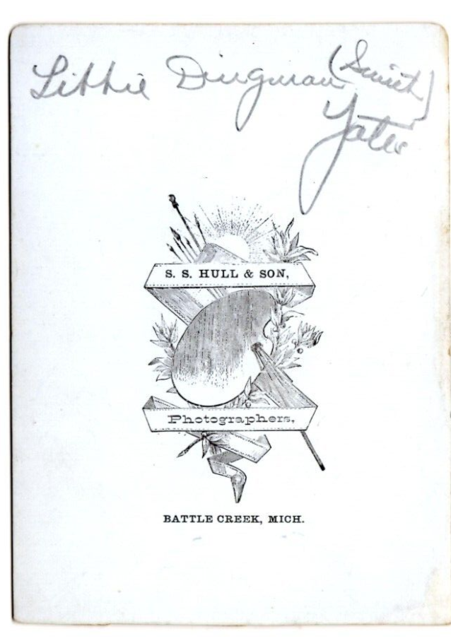 Card by S Hull & Son Battle Creek Mich Woman ID'd as Libbie Dingman ...