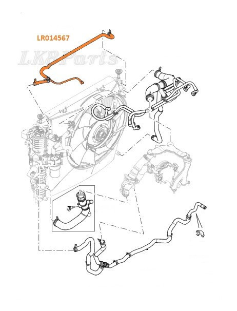 Land Rover LR4 Range Sport 3.0L 5.0L Radiator Expansion Tank Hose ...