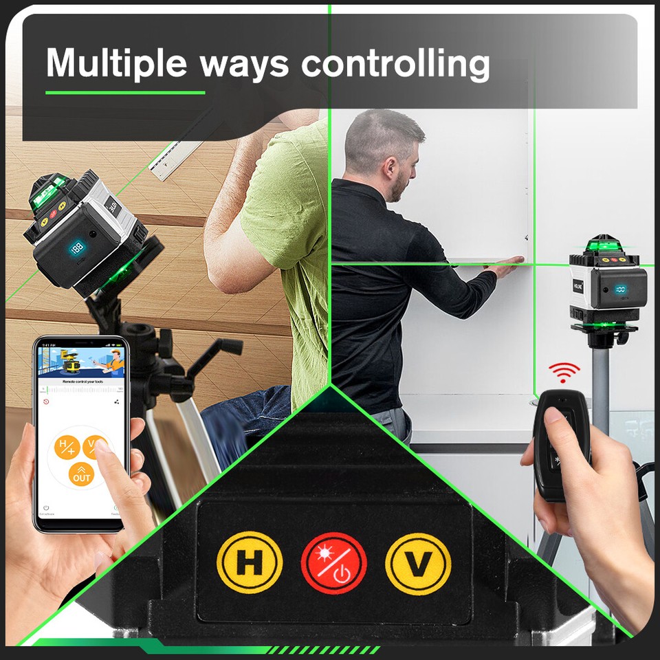 Laser Level with Self-leveling-Level Tool Accurate 4D 360° 16 Line ...