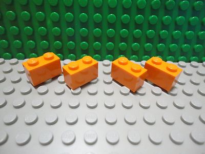 Lego 4 Orange 1x2 brick block NEW | eBay