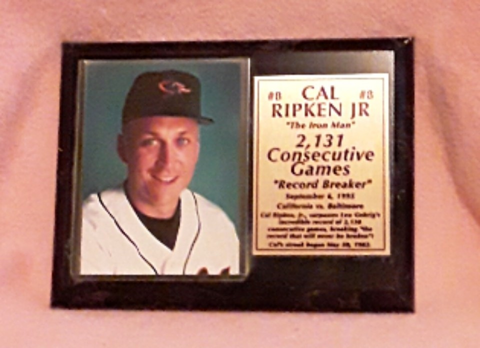 Cal Ripken Jr. 1995 Record Breaker Commemorative Wood Plaque 9x6" | eBay