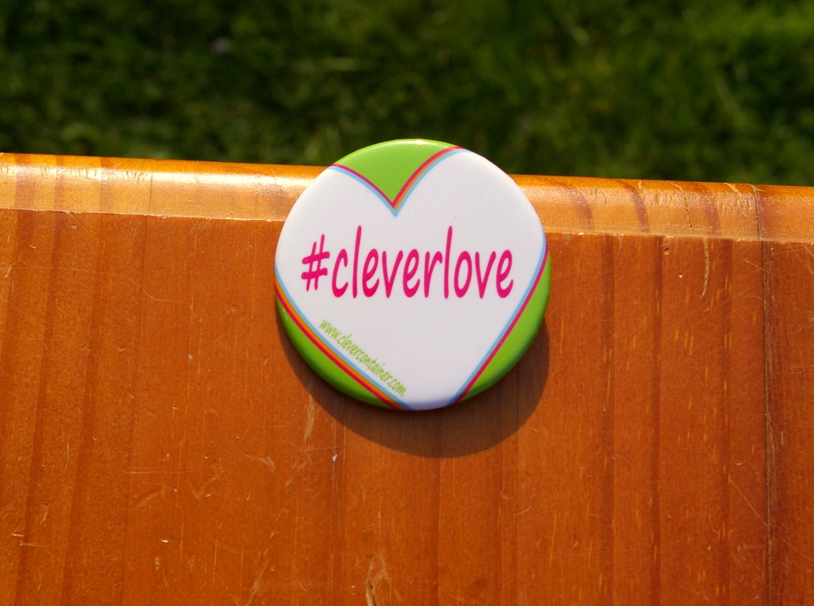 Clever Love 2 1/4" Heart Clever Container Advertising Pin Pinback ...