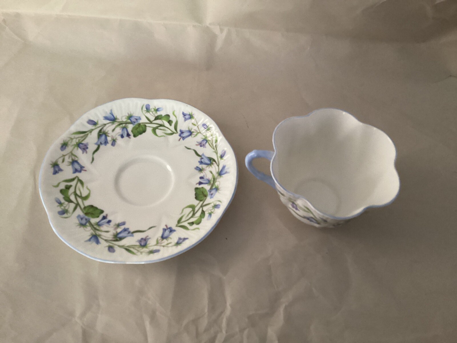 Vintage Shelley Bone China Tea Cup And Saucer In The Blue Harebell ...