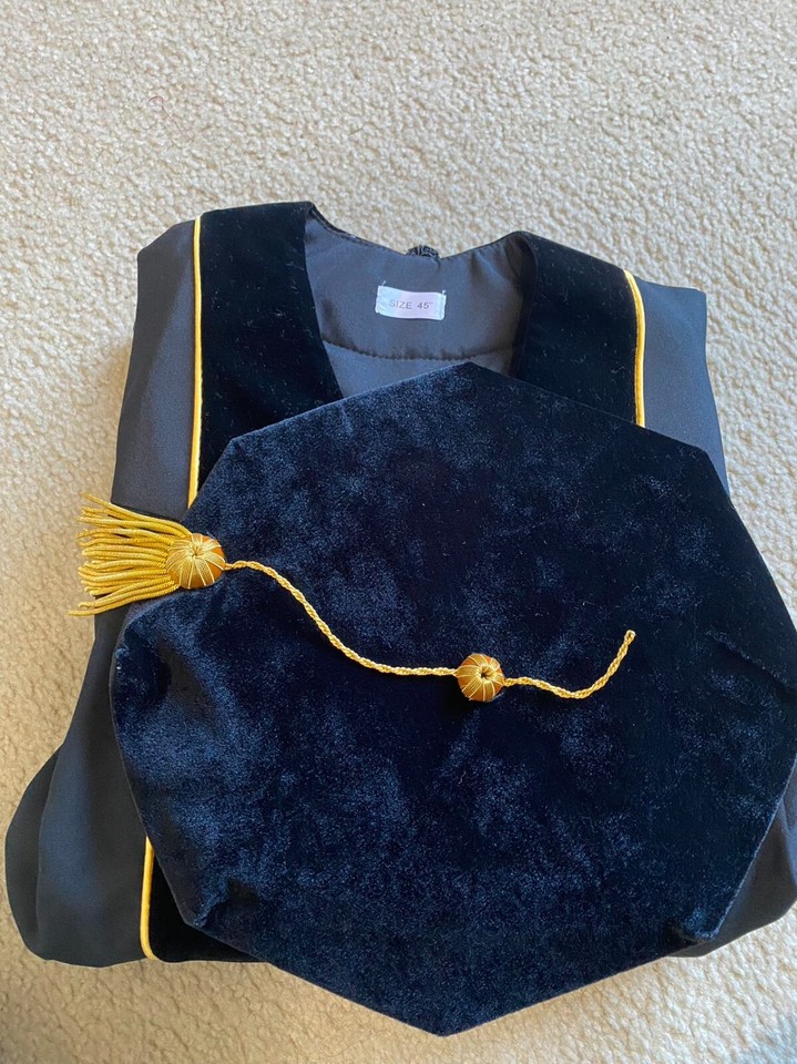 Premium Doctoral Tam Gown for Faculty Professor PhD Graduates Golden ...