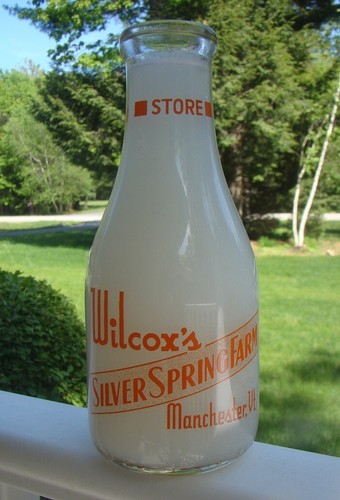 Vintage WILCOX'S SILVER SPRING FARM- MANCHESTER, VERMONT Quart ACL Milk ...