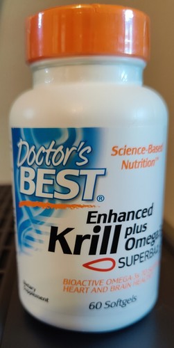 Doctor's Best Enhanced Krill plus Omega 3s with Superba Krill 60 Sgels ...