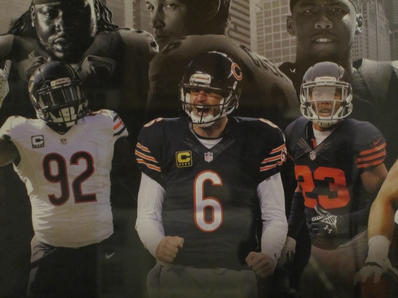 Chicago Bears autographed picture 2016, 4 players, McPhee, Cutler ...