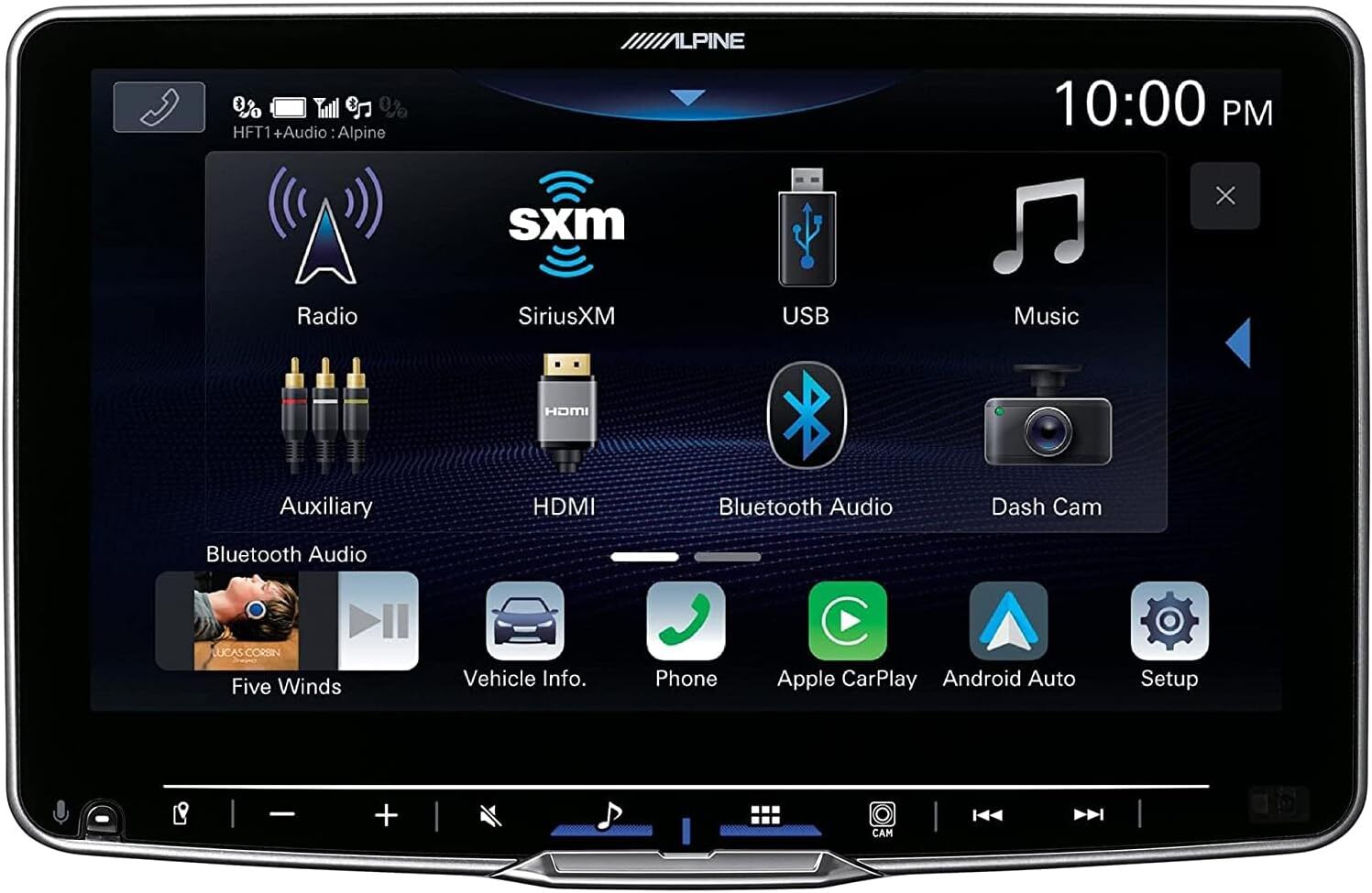 Alpine iLX-F509 9" Wireless CP/AA Car Stereo, KTX-NS01 Navigation Unit ...