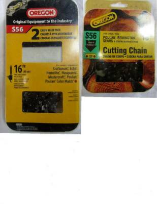 ( 2 ) NEW OREGON S56 16" CUTTING CHAIN SAW CHAIN & 1 used in pkg. | eBay