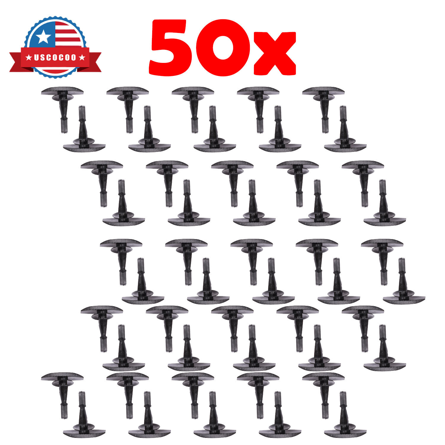 Set of 50 Weatherstrip Retainers Clips Black Fit for Ford Lincoln ...