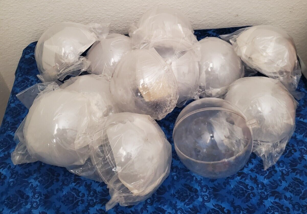 Lot of 12 Large Clear Plastic Ball Fillable Craft Ball Hanging ...