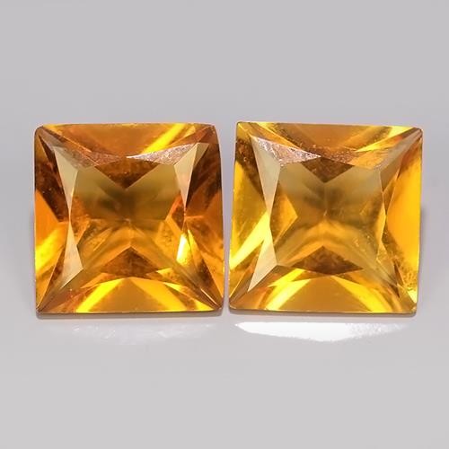 8.03Cts Natural Golden Yellow Citrine Square Cut From Brazil Gem Free ...