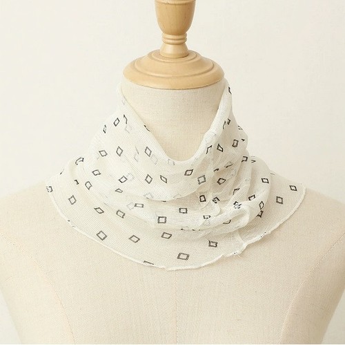 Women's 100% Silk Sun Protection Elastic Print Neck Scarf Headscarf ...