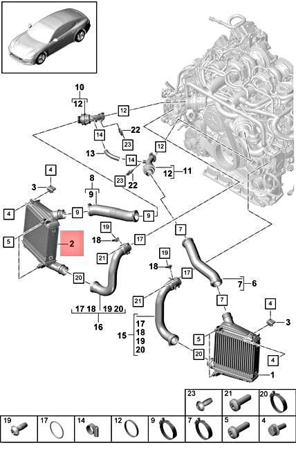 Genuine PORSCHE Panamera 971 97A Charge Air Cooler Right 971145804H | eBay