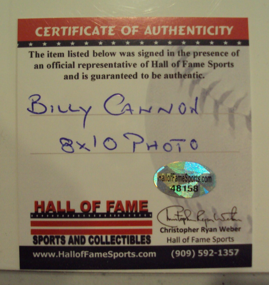 Billy Cannon Autographed & Inscribed 8x10 LSU Tigers Photo with ...