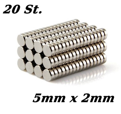 20pcs Extra Strong Neodymium Magnets 5x2mm Discs Round 5mm x 2mm 5x2mm ...